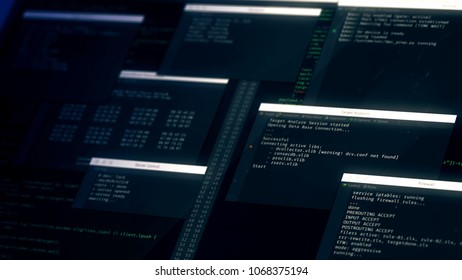 Programming Code On Screen Hacker Stealing Stock Illustration ...
