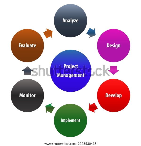 Project Management Model Diagram Concept Business Stock Illustration ...