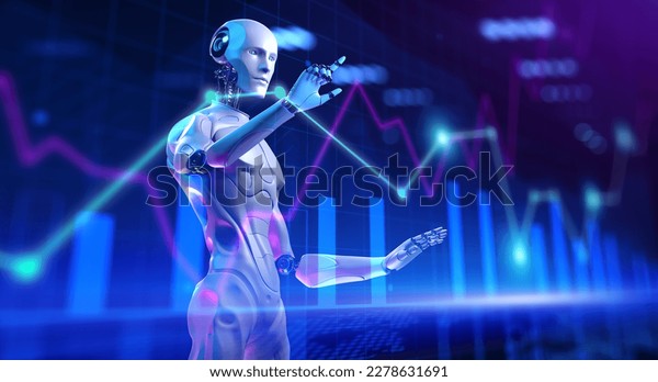 Robotic Data Analysis Automation Trading Robot Stock Illustration ...