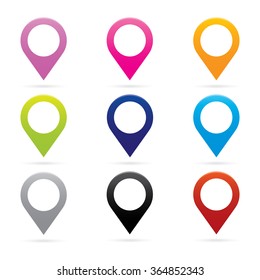 Map Pointers Icon Set Location Icons Stock Vector (Royalty Free) 2492865037 | Shutterstock