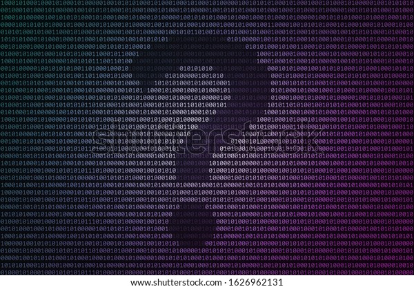 Silhouette Question Mark Over Binary Code Stock Illustration 1626962131 ...