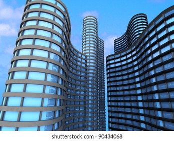Skyscrapers3d Render Stock Illustration 90434068 | Shutterstock