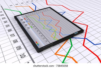 Tablet Linear Bar Chart Stock Illustration 73845058 | Shutterstock