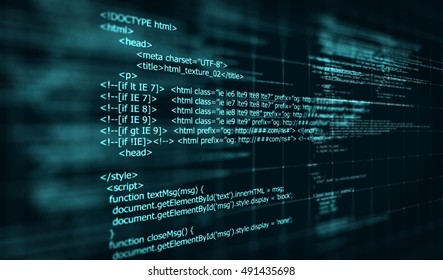 코드, HTML;웹 프로그래밍 소프트웨어 배경3D 그림 스톡 일러스트 491435689 | Shutterstock