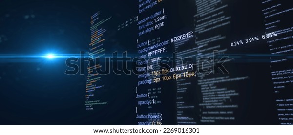 Technological Background Software Source Code Program Stock ...