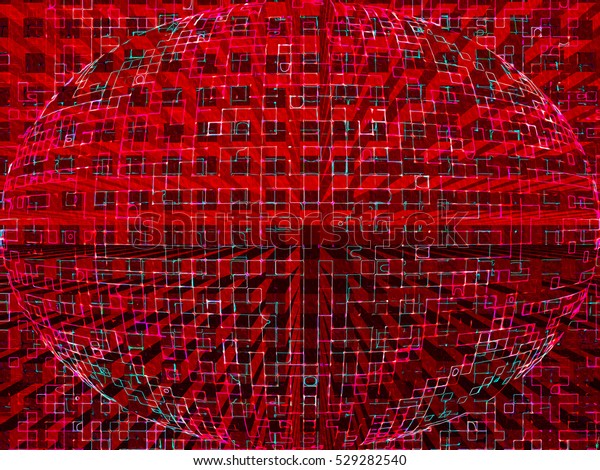 This Spatial Abstract Emphasizing Webbed Sphere Stock Illustration ...