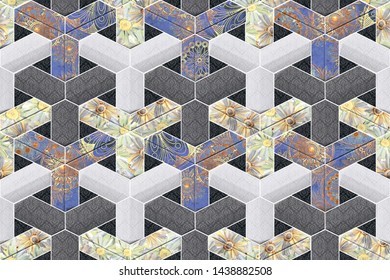 Unique Wall Tile Design Pattern Stock Illustration 1438882508 ...