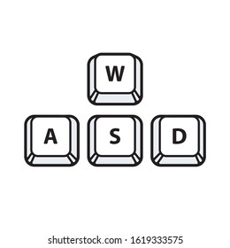Computer Gamer Keyboard Wasd Keys Vector Stock Vector (Royalty Free ...