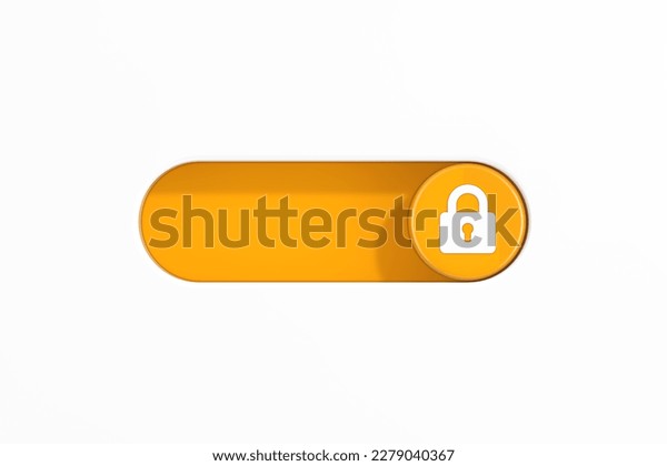 Yellow Toggle Switch Slider Closed Lock Stock Illustration 2279040367 ...