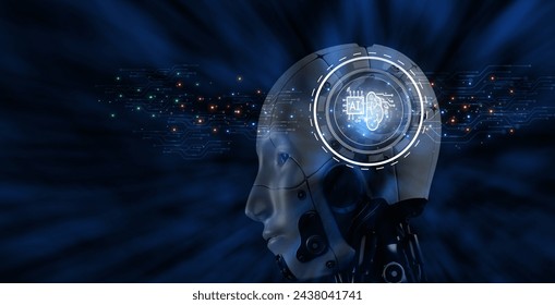 Artificial Intelligence Concept Robot Head That Stock Photo 2438041741 ...