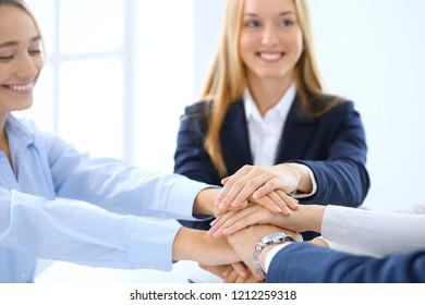 Business Team Showing Unity Their Hands Stock Photo 1259909422 | Shutterstock