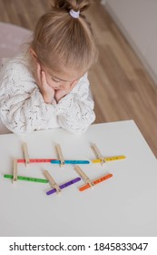 Child Solves Examples Math Didactic Materials Stock Photo 1845833047 ...