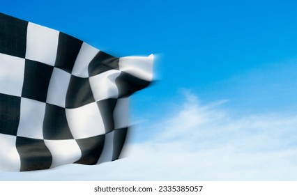 Closeup Checkered Flag Against Blue Sky Stock Photo 2335385057 | Shutterstock