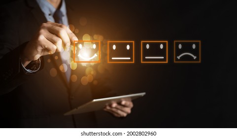 329 Businessman Pressing Smiley Face Emoticon Stock Photos, Images ...