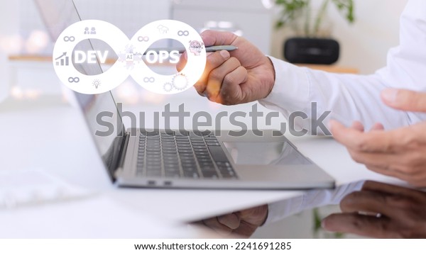 Devops Methodology Development Operations Agil Programming Stock Photo ...