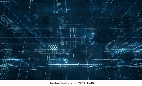 Digital Binary Code Matrix Background 3d Stock Photo 732053356 ...