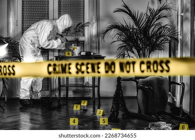 Forensic Science Forensics Expert Collecting Clues Stock Photo ...