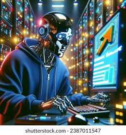 Futuristic Vectorstyle Image Futuristic Robot Hacker AI-generated image 2387011547 | Shutterstock