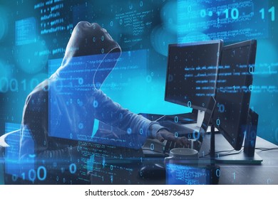 Hacker Desktop Using Computer Abstract Glowing Stock Photo 2048736437 | Shutterstock
