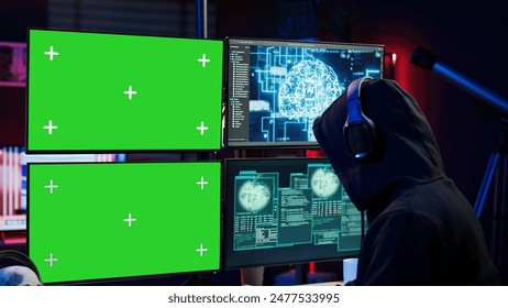 Hacker Using Isolated Screen Monitor Artificial Stock Photo 2477533995 | Shutterstock
