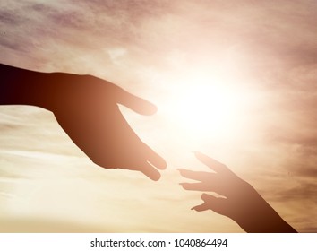 Silhouette Helping Hand Concept International Day Stock Photo 750571039 | Shutterstock