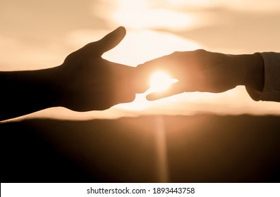 Outstretched Hands Salvation Help Silhouette Concept Stock Photo 1862170393 | Shutterstock