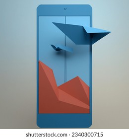 Low Poly 3d Image Mobile AI-generated image 2340300715 | Shutterstock