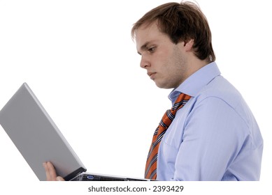 Man Working Computer White Background Stock Photo 2393429 | Shutterstock