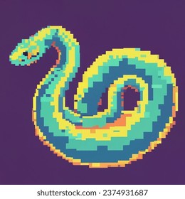 ภาพ Pixel Art Vectorstyle Image Large Python ที่สร้างโดย AI 2374931687 ...