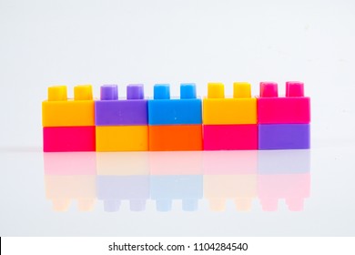 Plastic Building Blocks Isolated On White Stock Photo 1702196791 ...