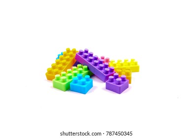 Plastic Building Blocks Isolated On White Stock Photo 780524266 ...