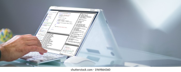 Programmer Coder Office Desk Using Laptop Stock Photo 1969864360 | Shutterstock