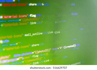 Programmer Developer Screen Website Programming Code Stock Photo ...