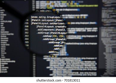 Real Java Code Developing Screen Programing Stock Photo 701813161 ...