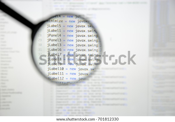 Real Java Code Developing Screen Programing Stock Photo 701812330 ...