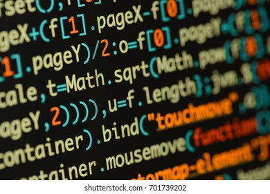 Real Java Script Code Developing Screen Stock Photo 701739202 ...