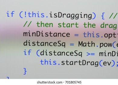 Real Java Script Code Developing Screen Stock Photo 701805745 ...