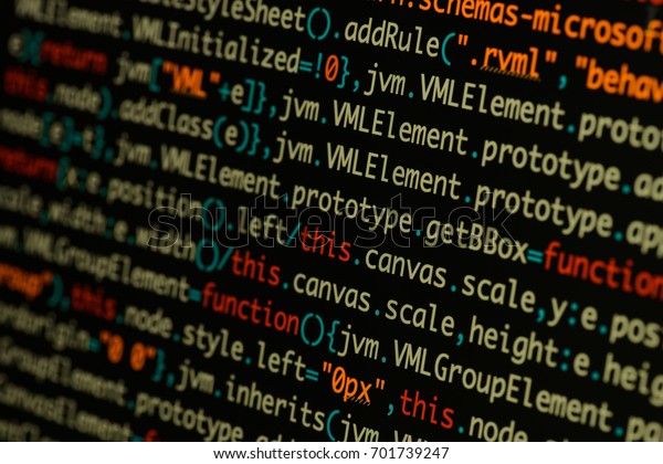 Real Java Script Code Developing Screen Stock Photo 701739247 ...
