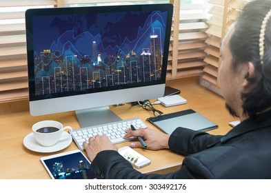 Pensive Programmer Working On On Desktop Stock Photo 1171172626 ...