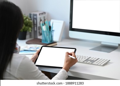 Asian Team Outsource Developer Looking Screen Stock Photo 1227414796 ...