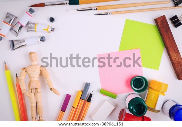 Set Tools Creative Art Work On Stock Photo 389061151 | Shutterstock
