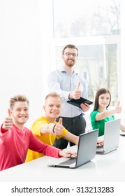 Group Teenage Students Teacher Lesson Classroom Stock Photo 503199166 ...