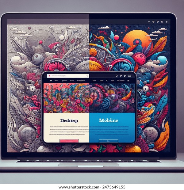 Webdesign Before After Laptop Mobile AI-generated image 2475649155 | Shutterstock