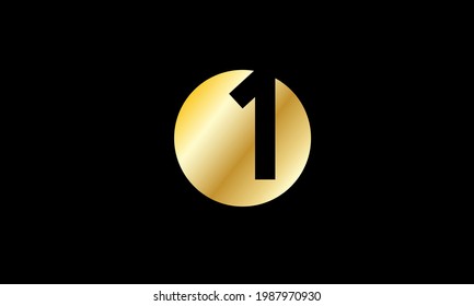 1 Circle Gold Negative Space Number Stock Vector (Royalty Free ...