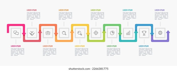 10 Options Infographic Workflow Process Success Stock Vector (Royalty ...