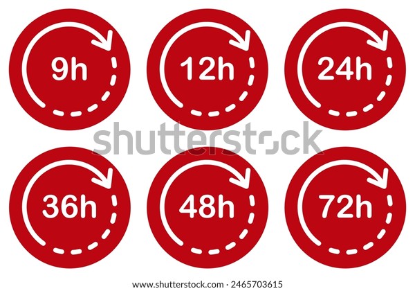 12 Hours Icon Work Time Symbols Stock Vector (Royalty Free) 2465703615 ...