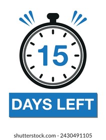 15 Days Left Count Timer Icon Stock Vector (Royalty Free) 2430491105 | Shutterstock