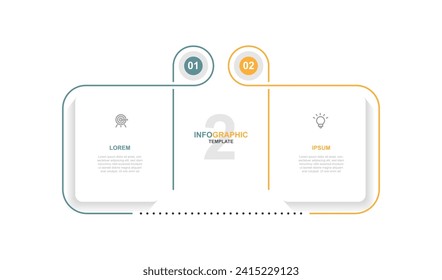2 Step Infographic Vector Element Line Stock Vector (Royalty Free ...
