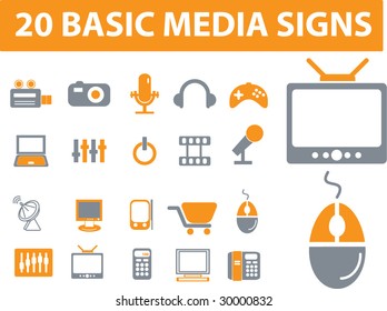 20 Basic Media Signsvector Stock Vector (Royalty Free) 30595963 ...