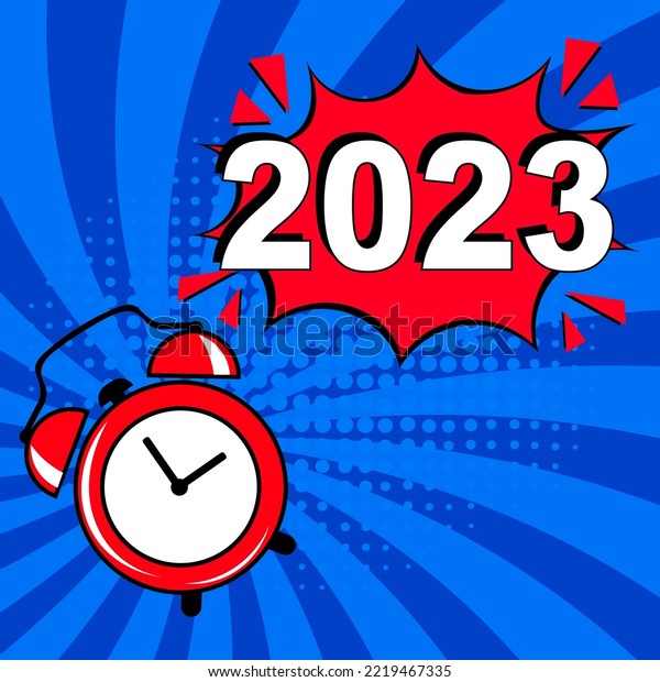 2023 Happy New Year Comic Text Stock Vector (Royalty Free) 2219467335 ...